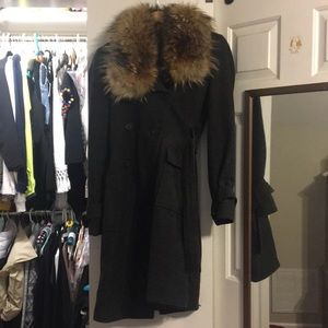 Andrew Marc | Jackets & Coats | Andrew Marc Fur Trimmed Wool Trench ...